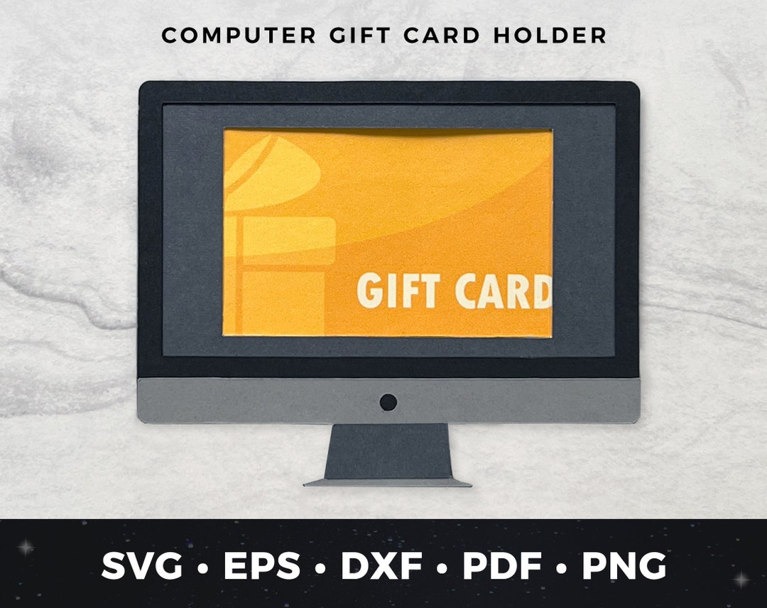 Computer Gift Card Holder Svg, Desktop Computer Giftcard Holder Svg ...