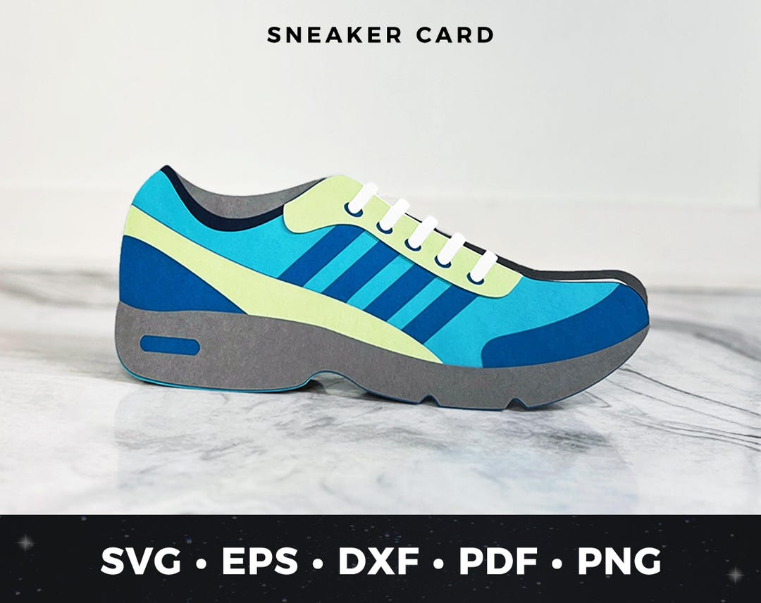Sneaker Greeting Card SVG, Sneaker Shoe Card, DIY Sports Card ...