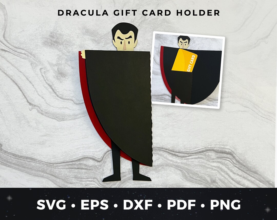Halloween Gift Card Holder Svg, Dracula Gift Card Holder Svg, Halloween ...