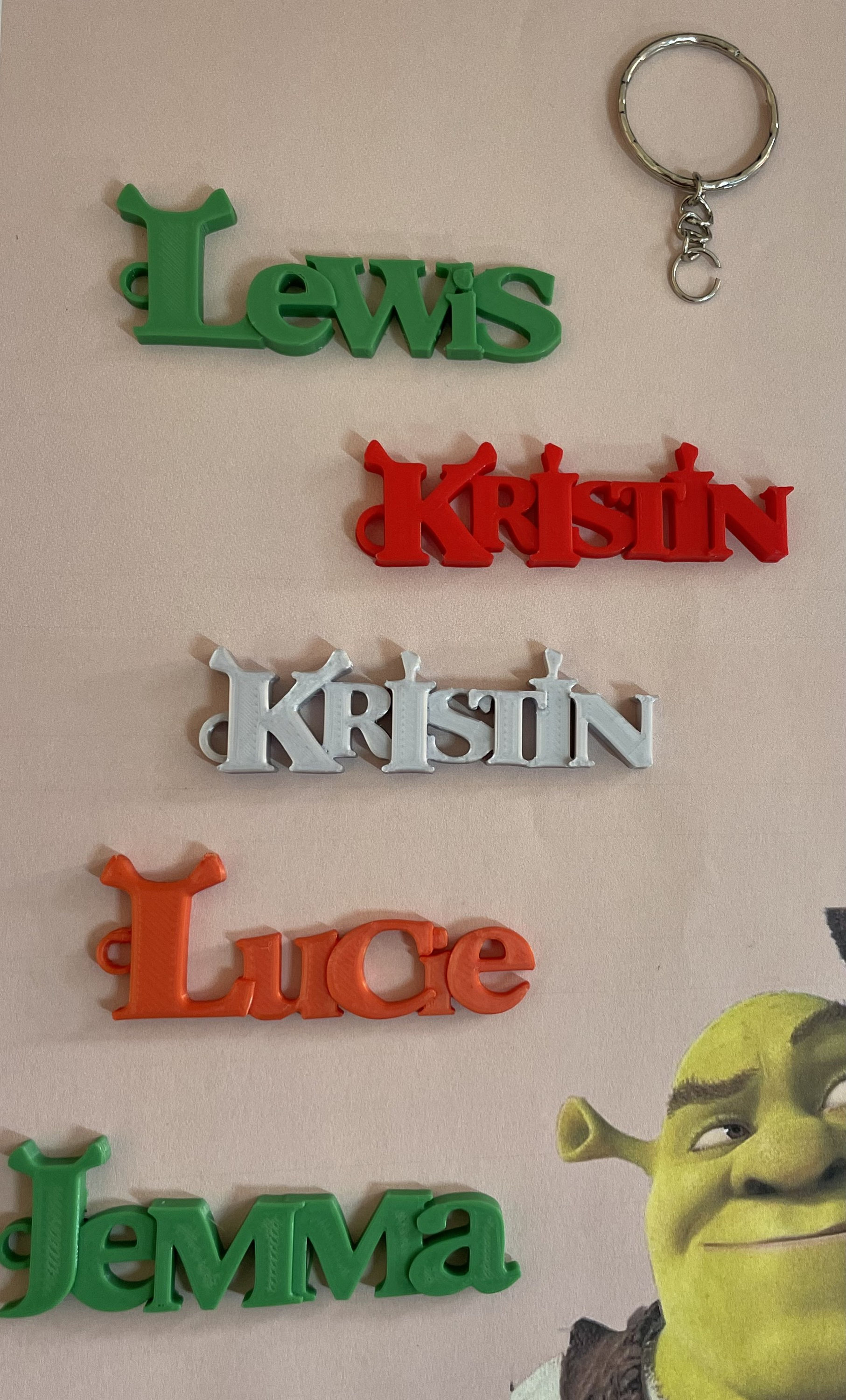3D Printed Personalised Shrek Style Keyring Any Colour Any - Etsy