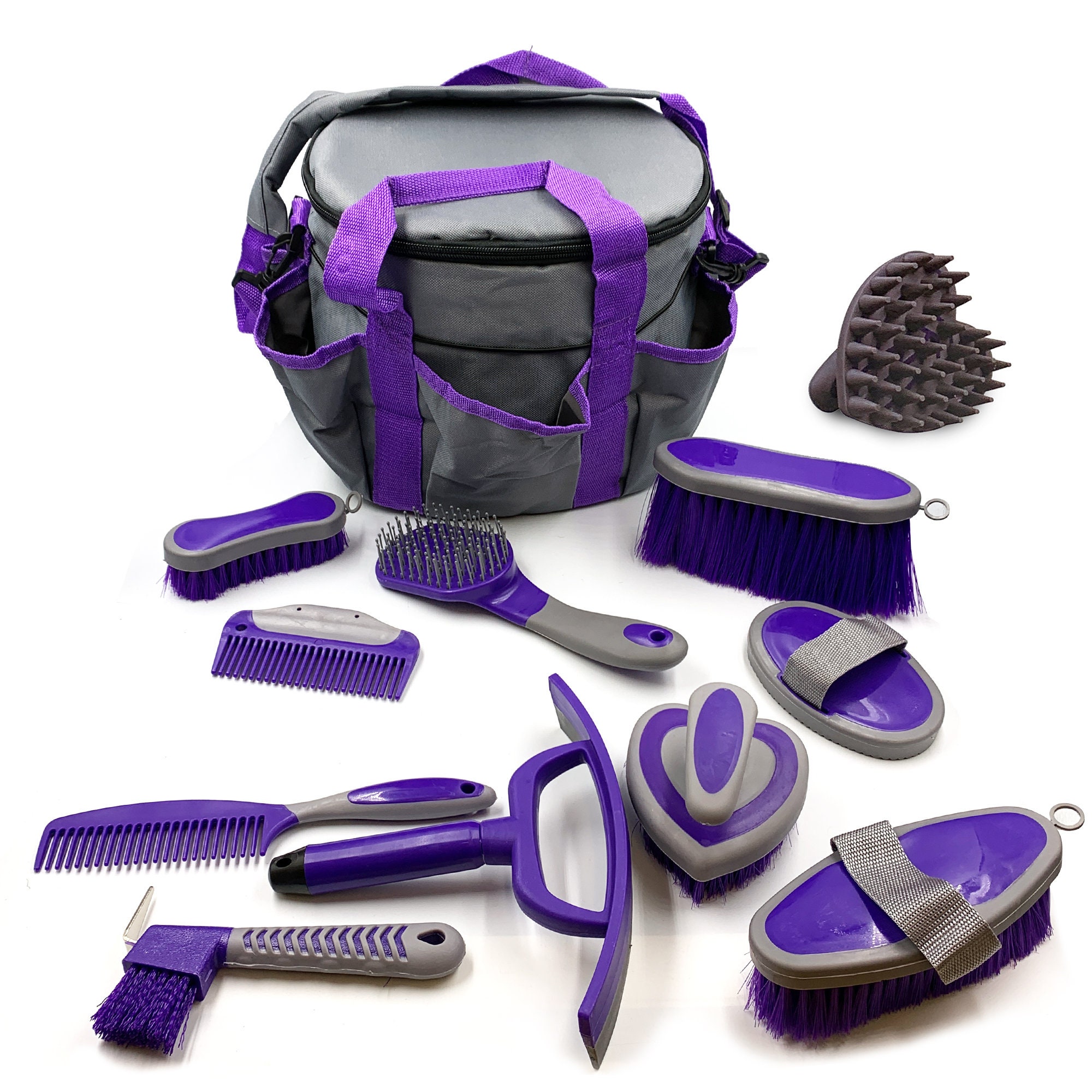 Horse Grooming Kit Equestrian Gift Set With Storage Bag and Cleaning ...