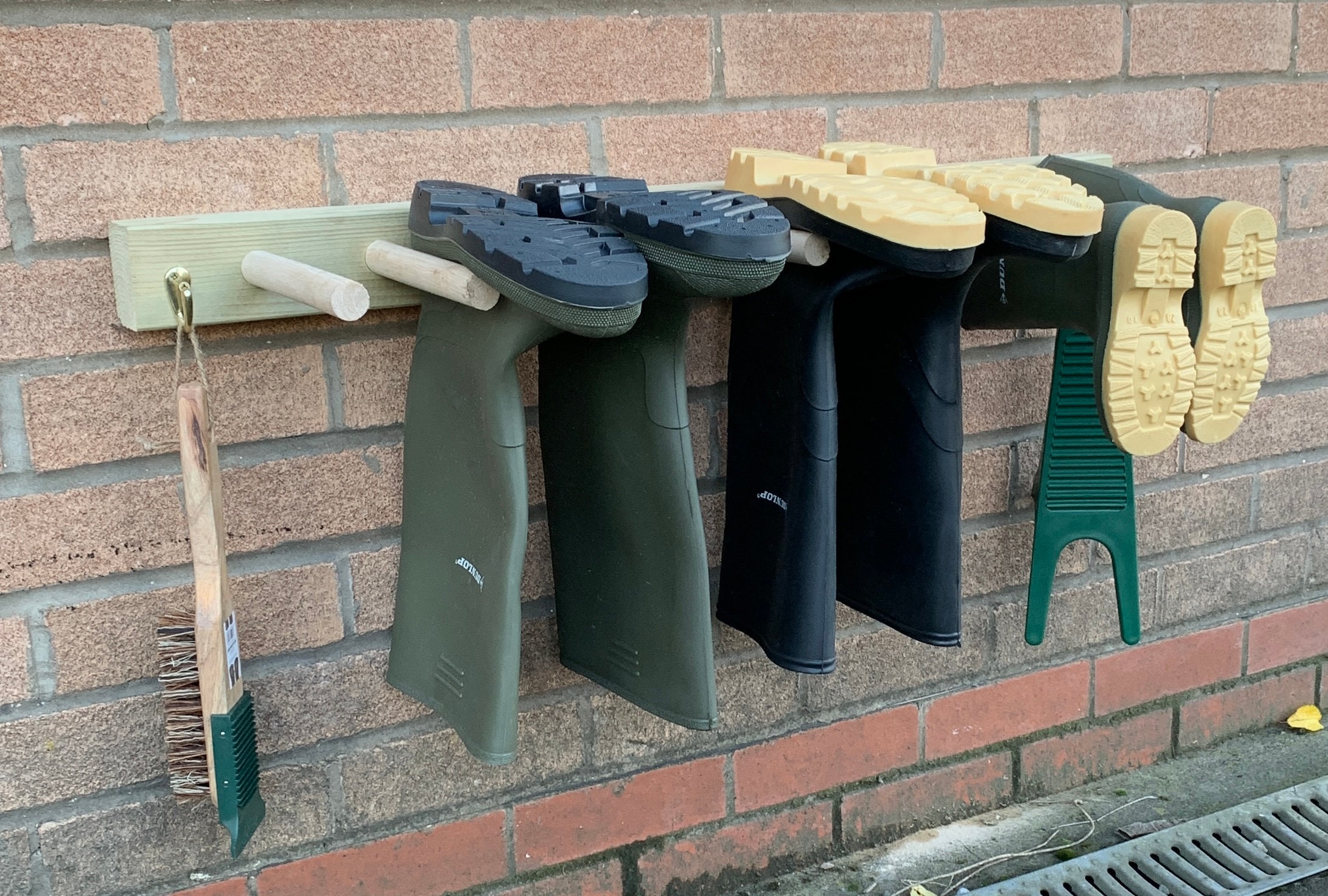 Boot Rack Welly Holder Wall Mounted Wooden Wellington Holder - Etsy UK