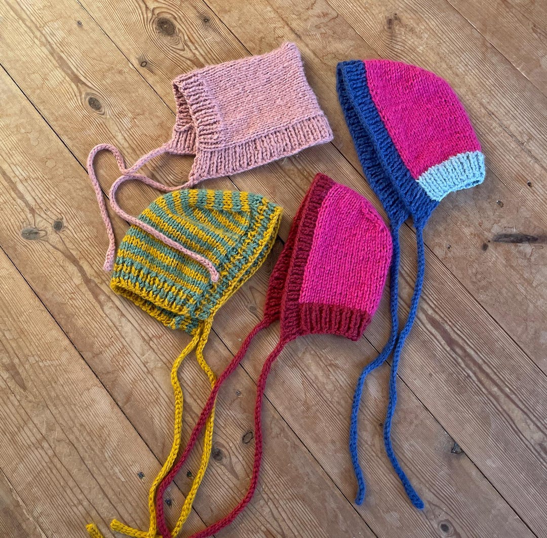 Easy Bonnet Knit Pattern (7 Total Patterns) - Etsy