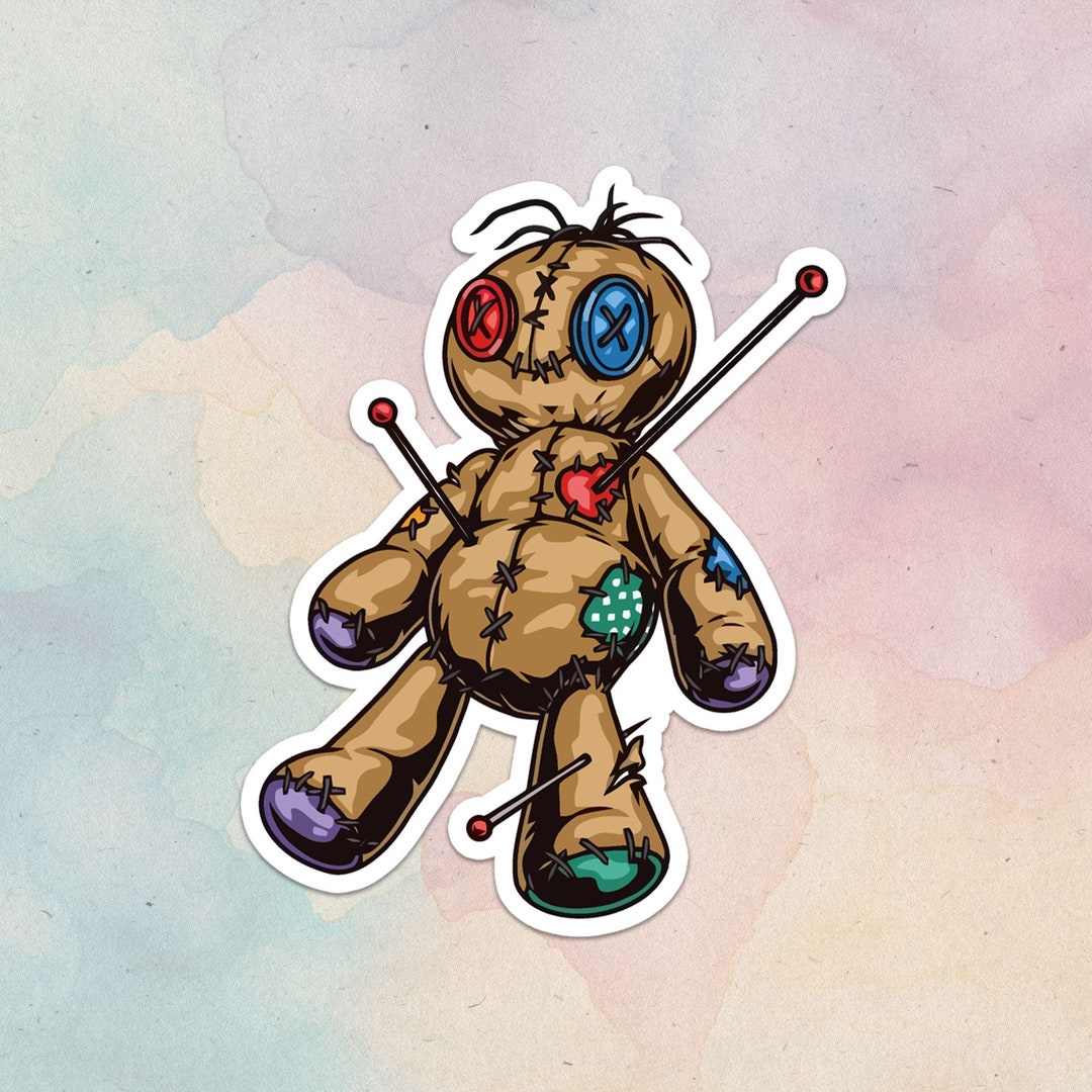 Voodoo Sticker, Waterproof Vinyl Decal, Patchwork Doll - Etsy