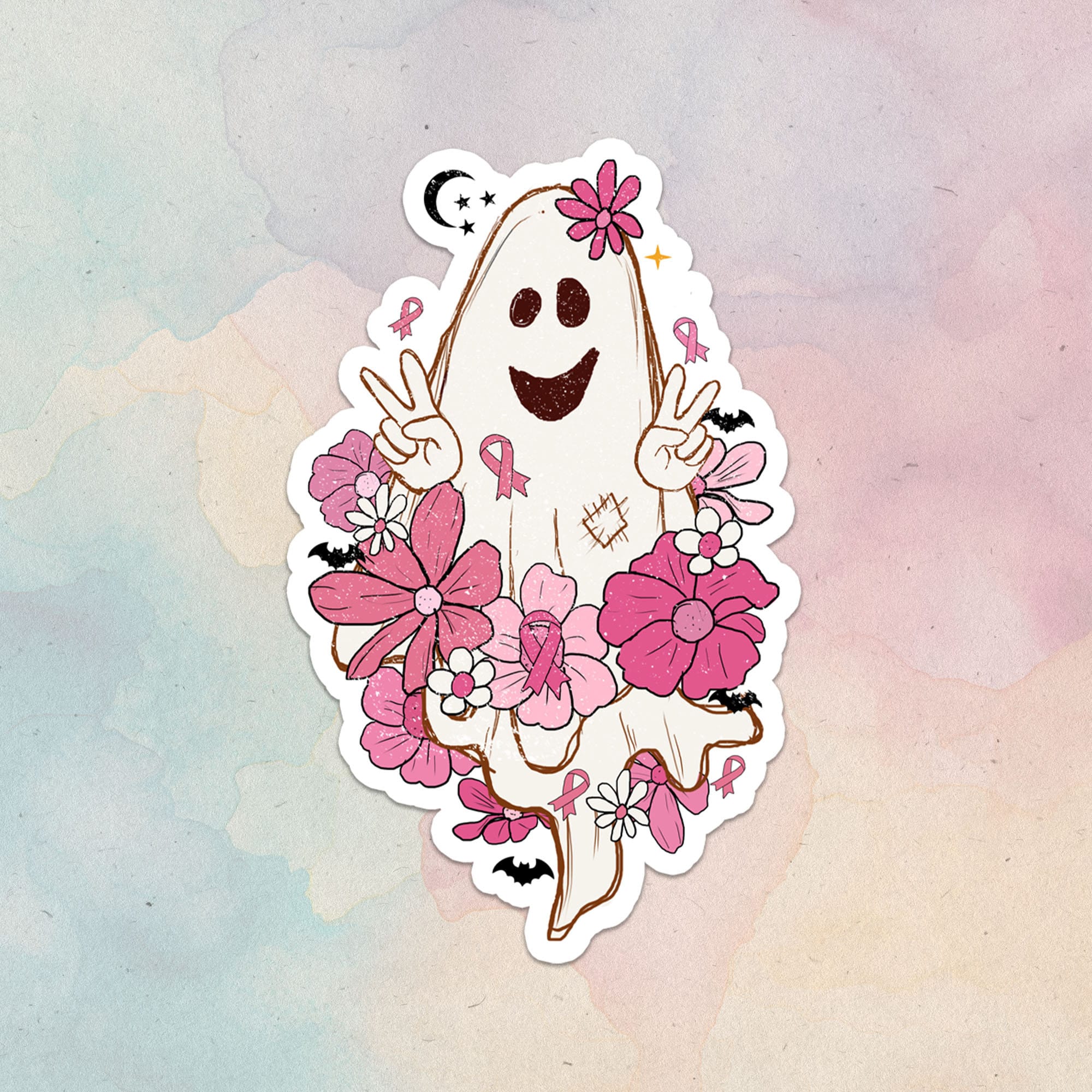 Ghost Sticker Waterproof Vinyl Decal Breast Cancer Awareness - Etsy