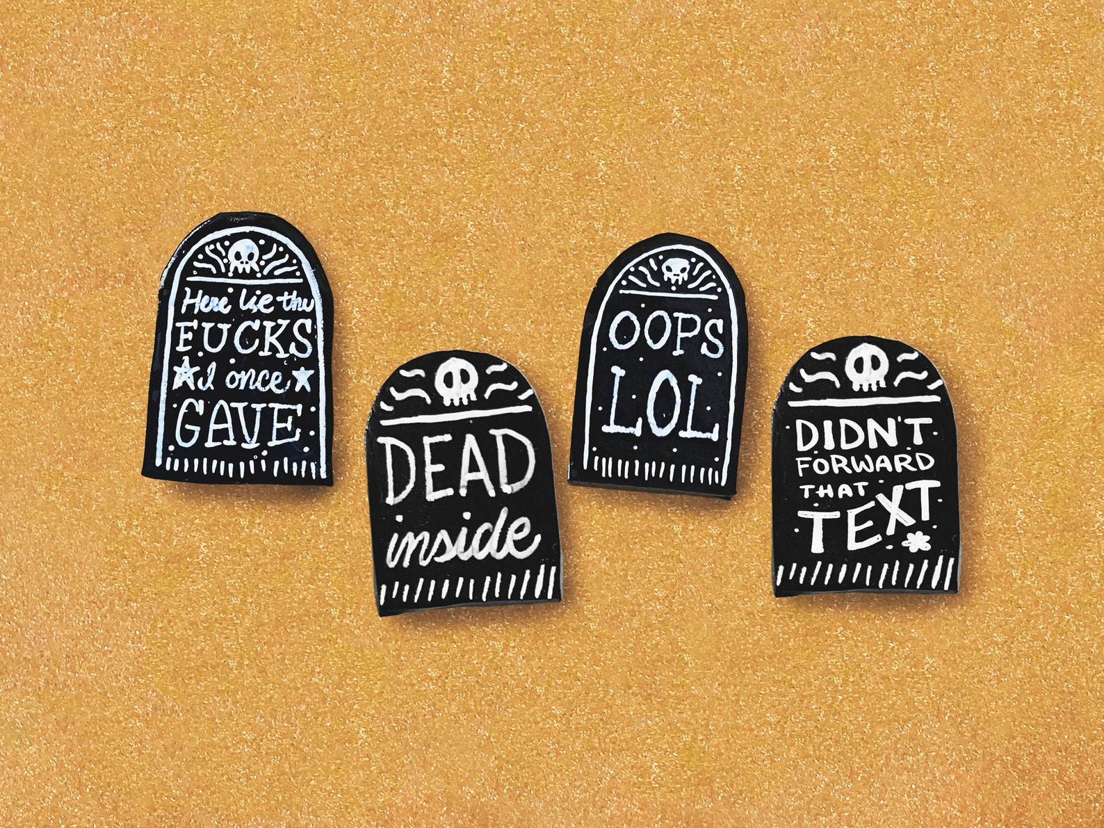 Handmade Hand-painted Clay Magnets Set of 4 - Etsy