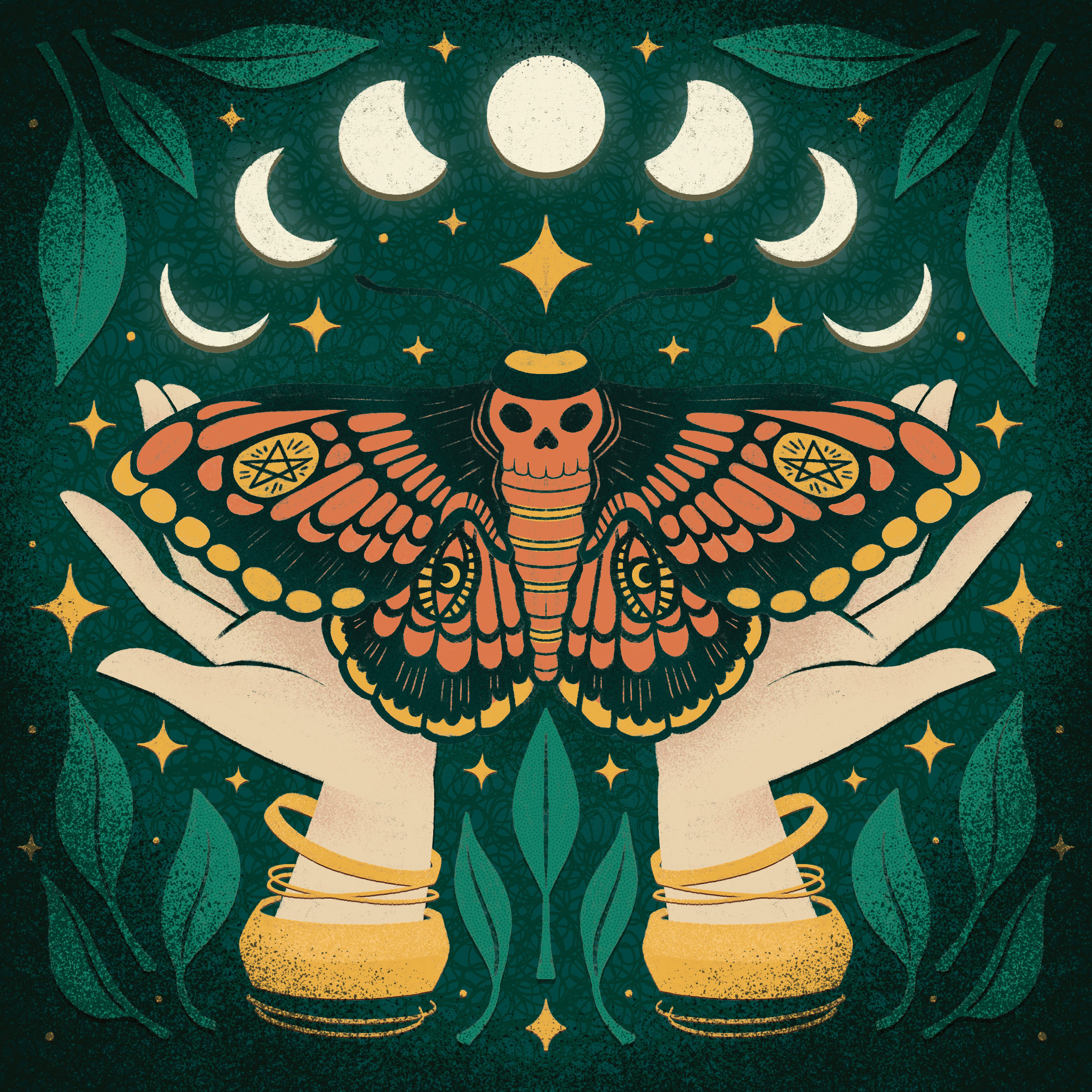 Moon Phase Moth Printable Artwork | Witchy Home Decor | Metaphysical ...