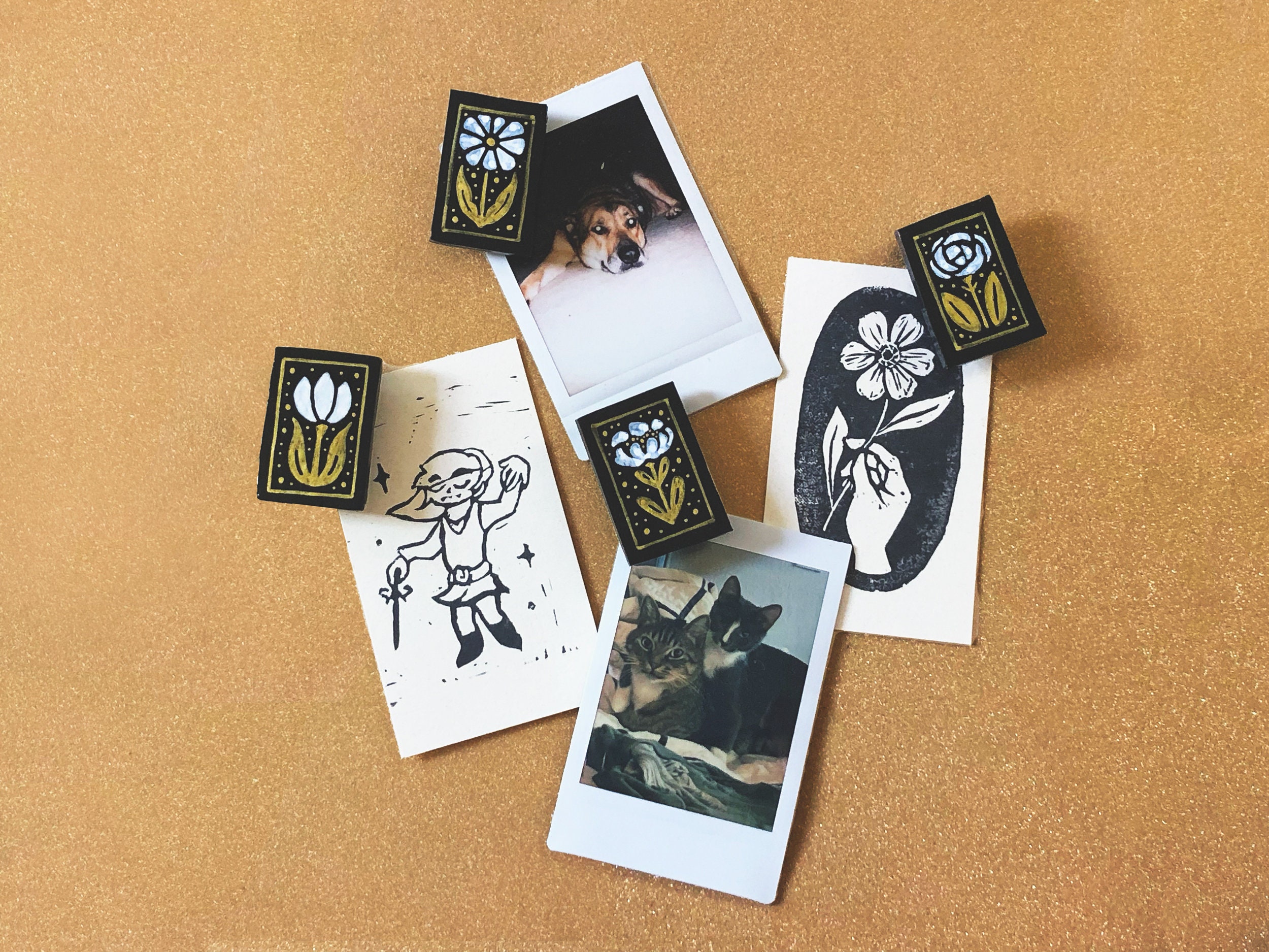 Handmade Hand-painted Clay Magnets | Set of 4 - Etsy