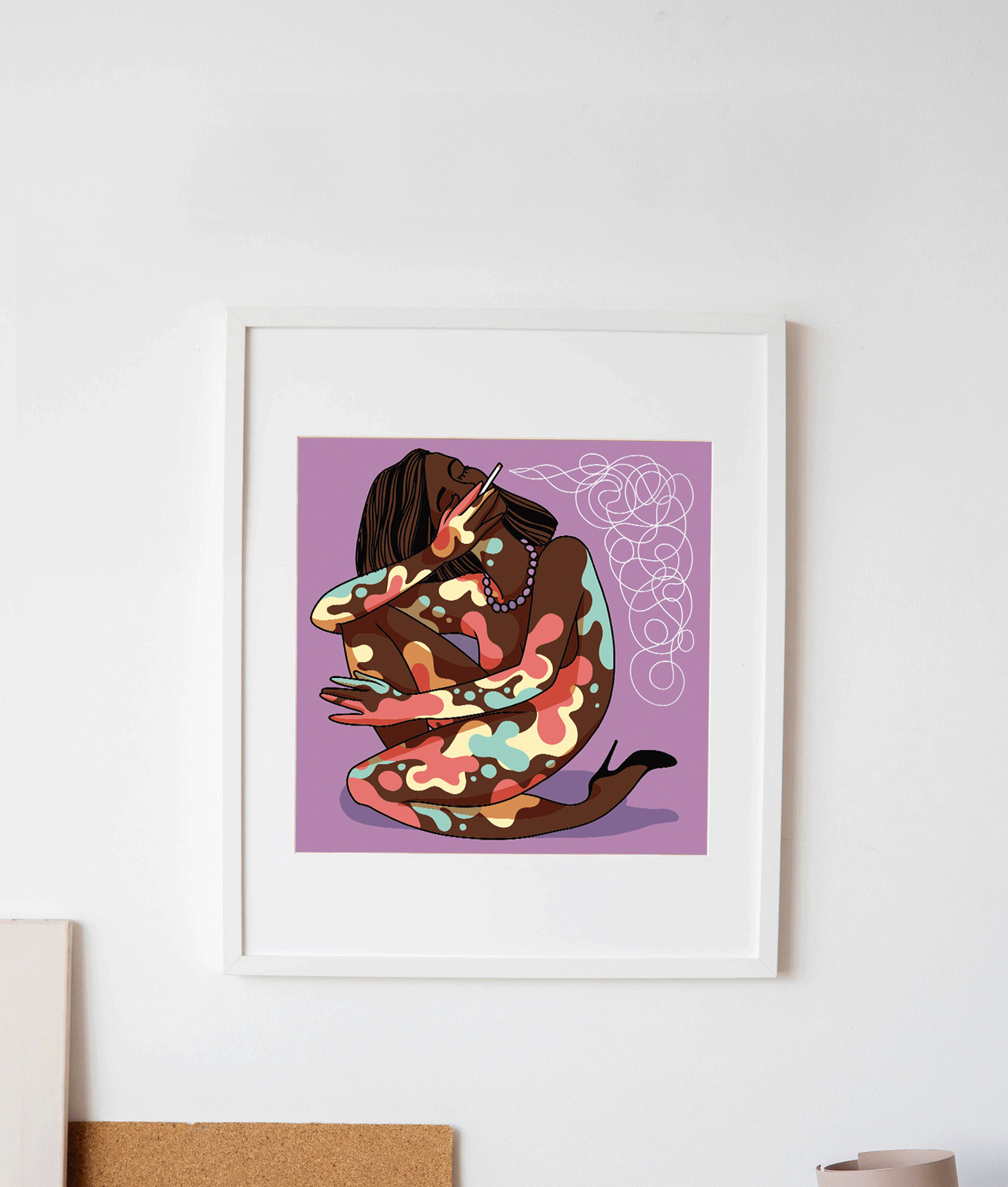 Smoke Break - Printable Artwork | Painter Woman Wall Decor | Smoker Art ...