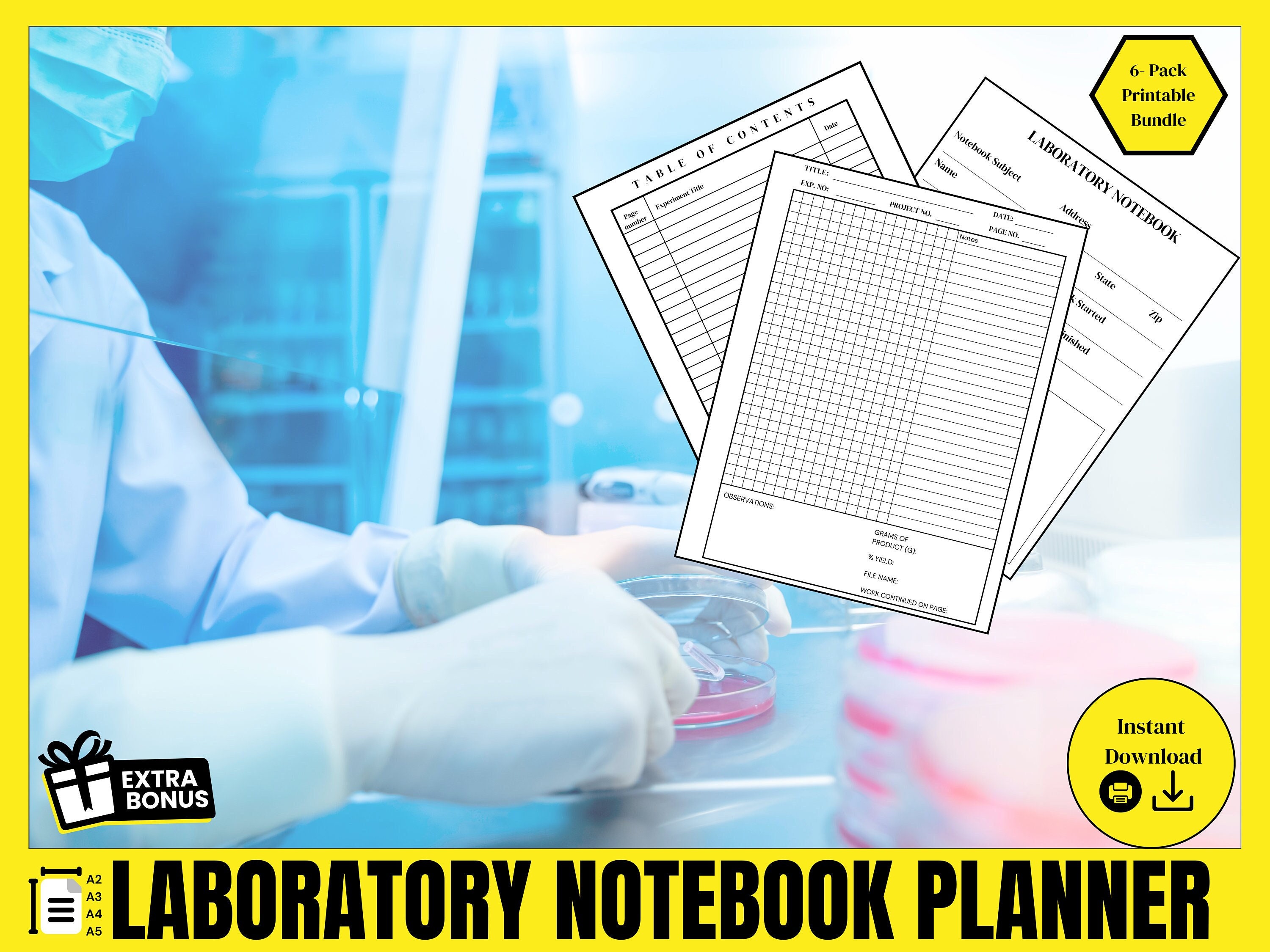 Laboratory Notebook Pages Digital Goodnote Science Gift Lab - Etsy