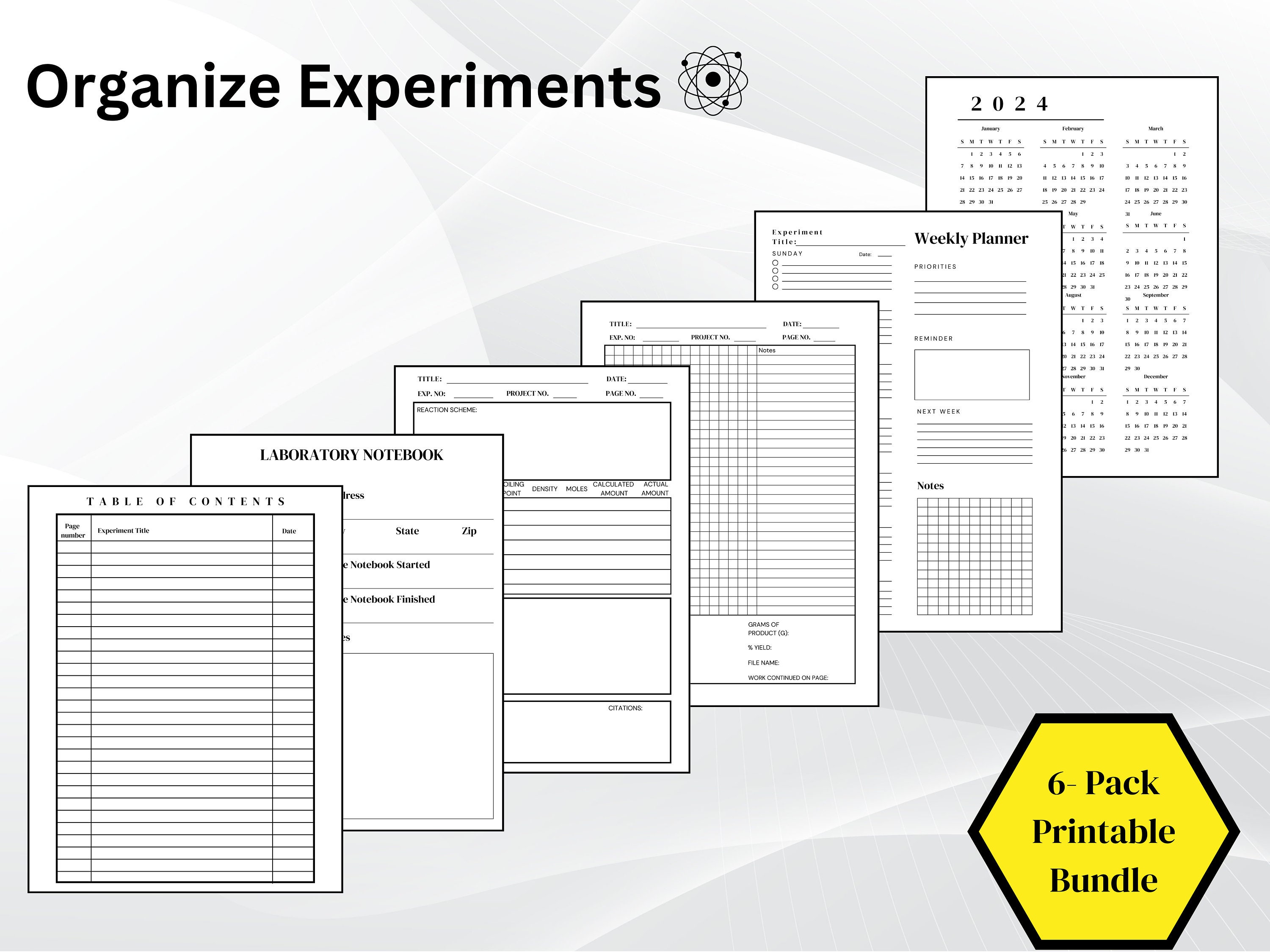 Laboratory Notebook Pages Digital Goodnote Science Gift Lab - Etsy