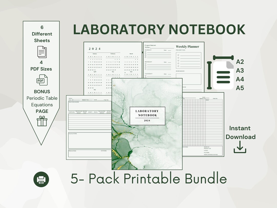 Laboratory Planner Bundle PRINTABLE Lab Notebook 2024 - Etsy