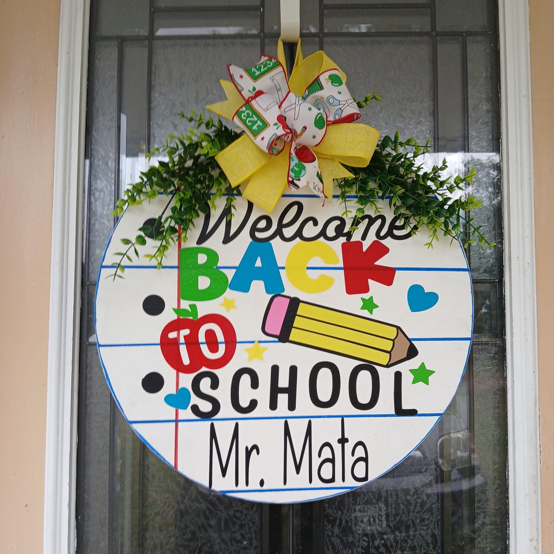 Back to School Sign/ Teacher Door Sign/ Classroom Decor/ Teacher Gift ...