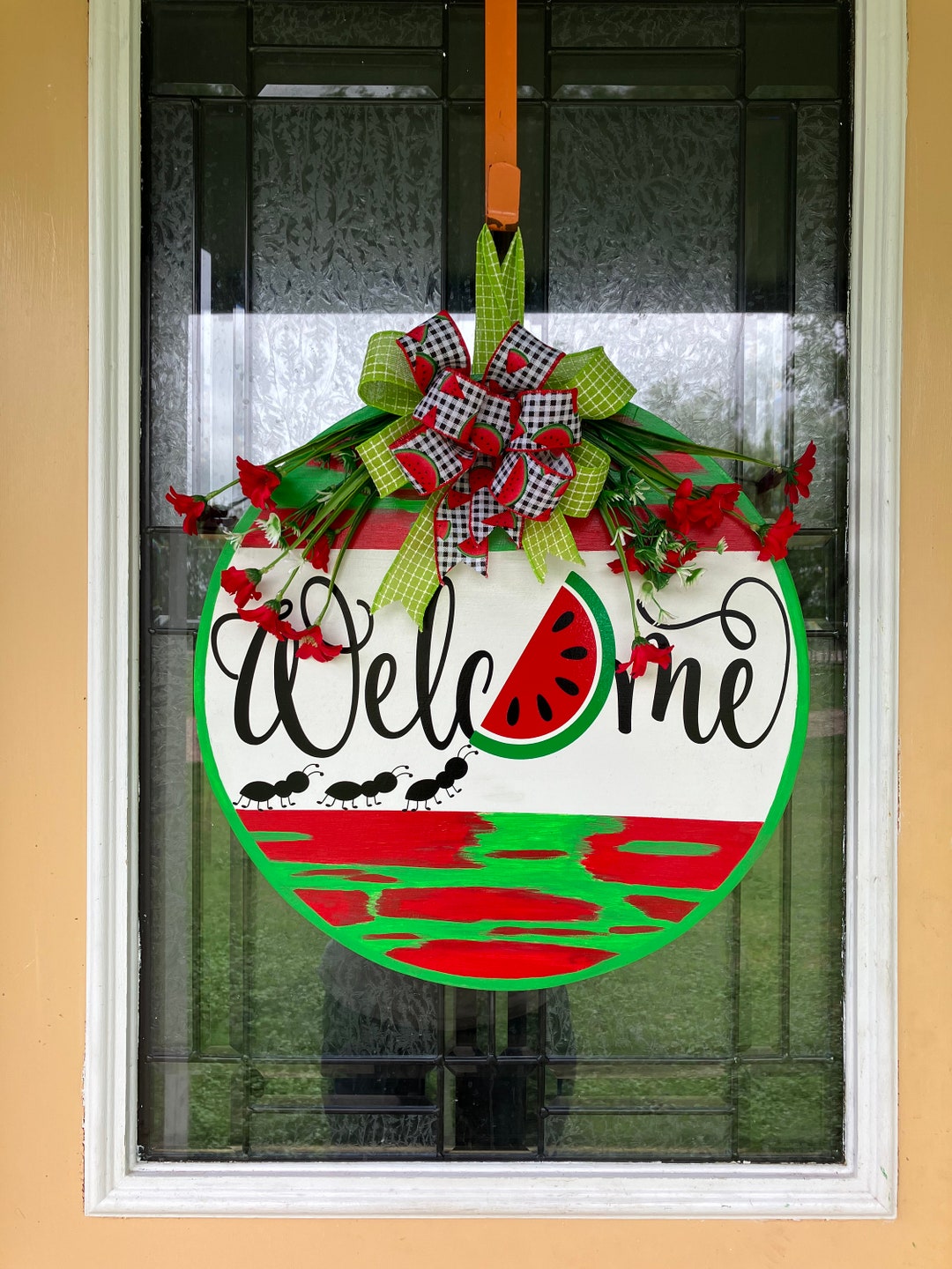 Front Door Decor | Watermelon Door Hanger | Summer Sign | Front Door ...
