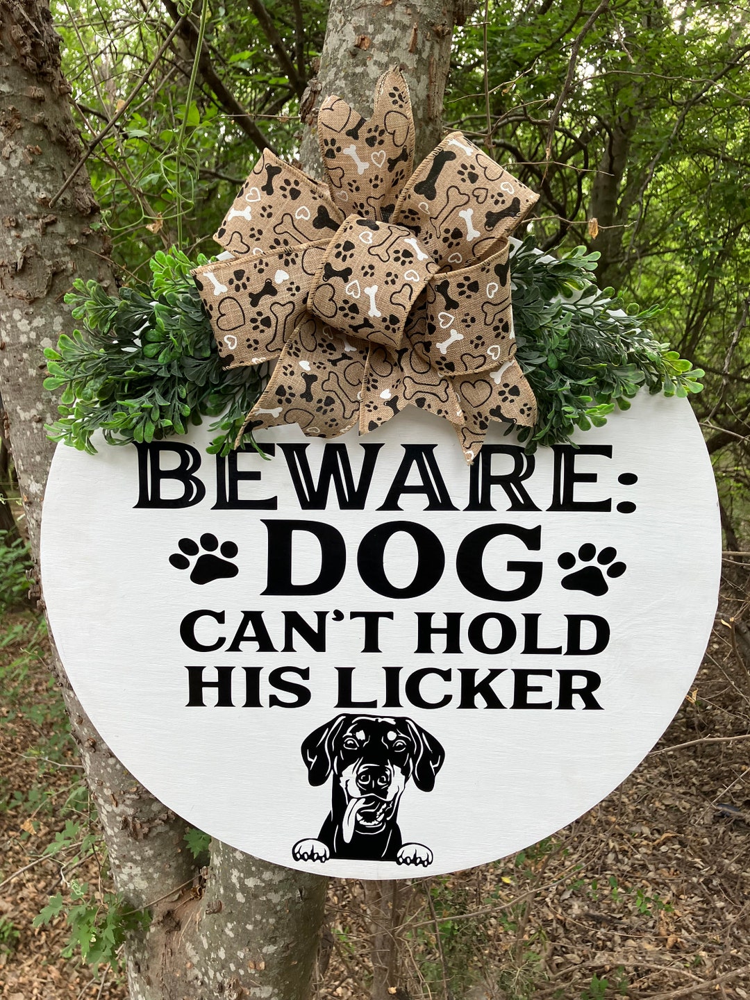 Front Door Sign | Front Door Dog Hanger | Front Door Dog Sign | Pet ...