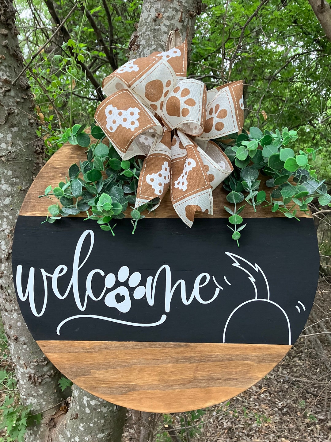 Front Door Sign | Welcome Dog Sign | Home Dog Decor | Porch Sign ...