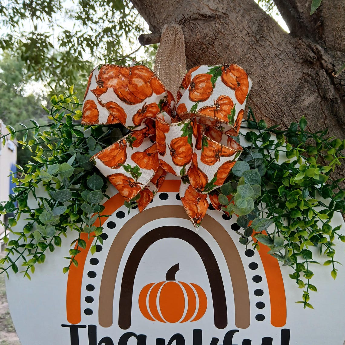 Teacher Fall Hanger/ Fall/ Thankful Teacher/ Rainbow Wreath/ Thankful ...