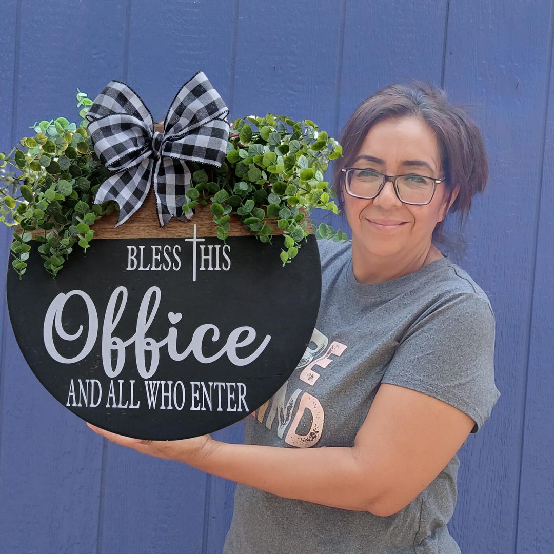 Office Sign | Principal Hanger | Welcome Front Door Sign | Bless This ...