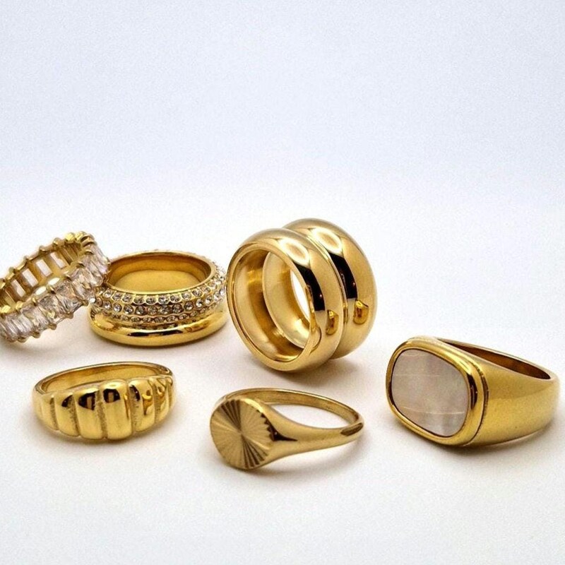 Gold Ring Set - Etsy