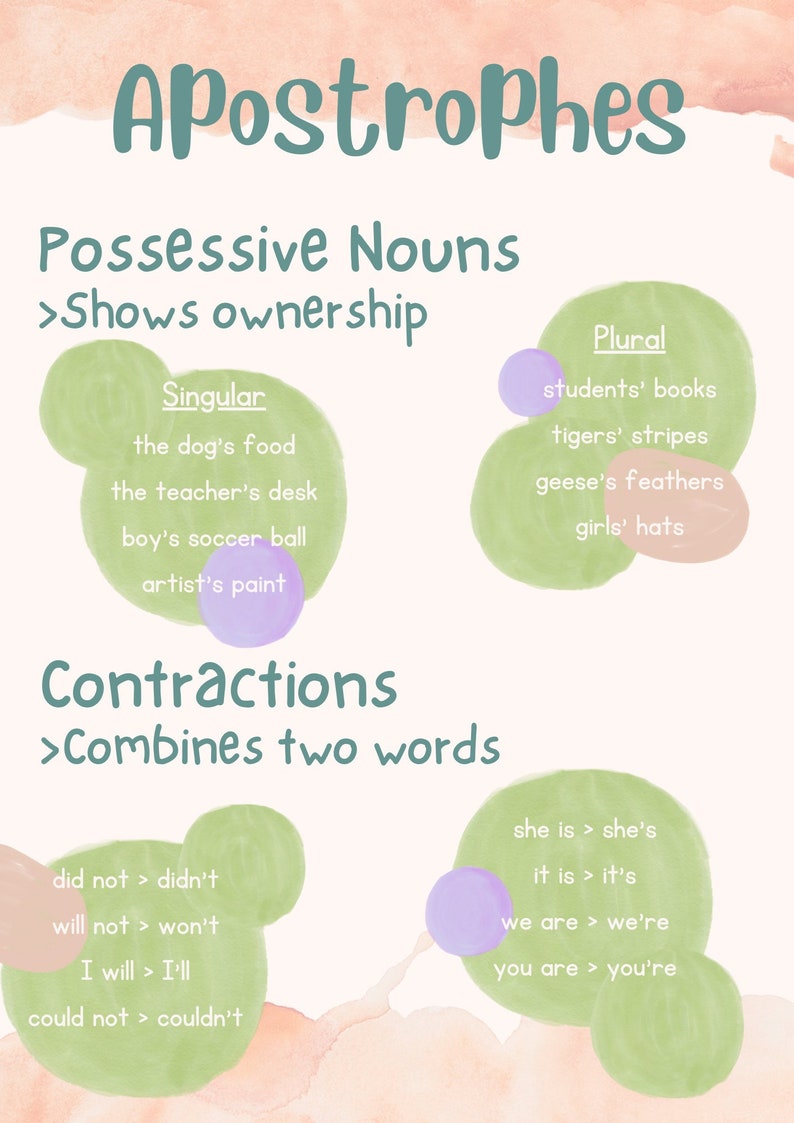 Apostrophes Anchor Chart - Etsy