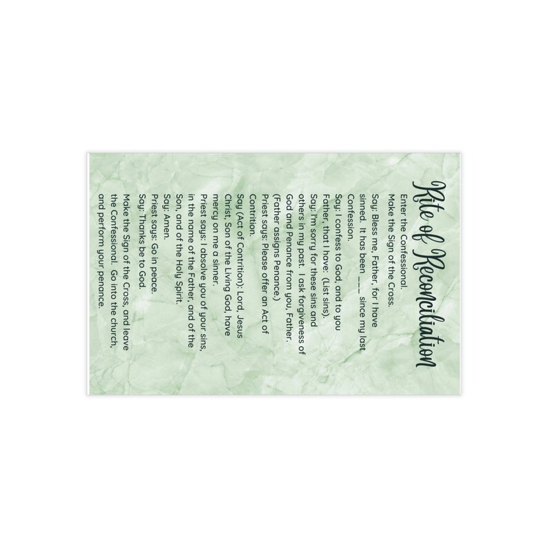Rite of Reconciliation (confession) Cards, 100pcs - Etsy