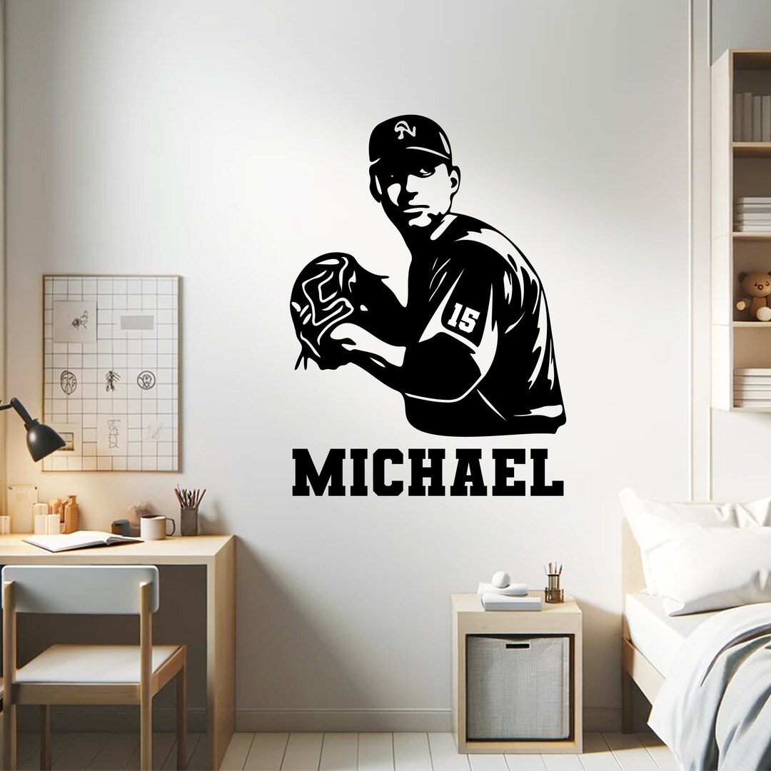Baseball Decals for Boys Room Personalized Baseball Wall Decals for ...