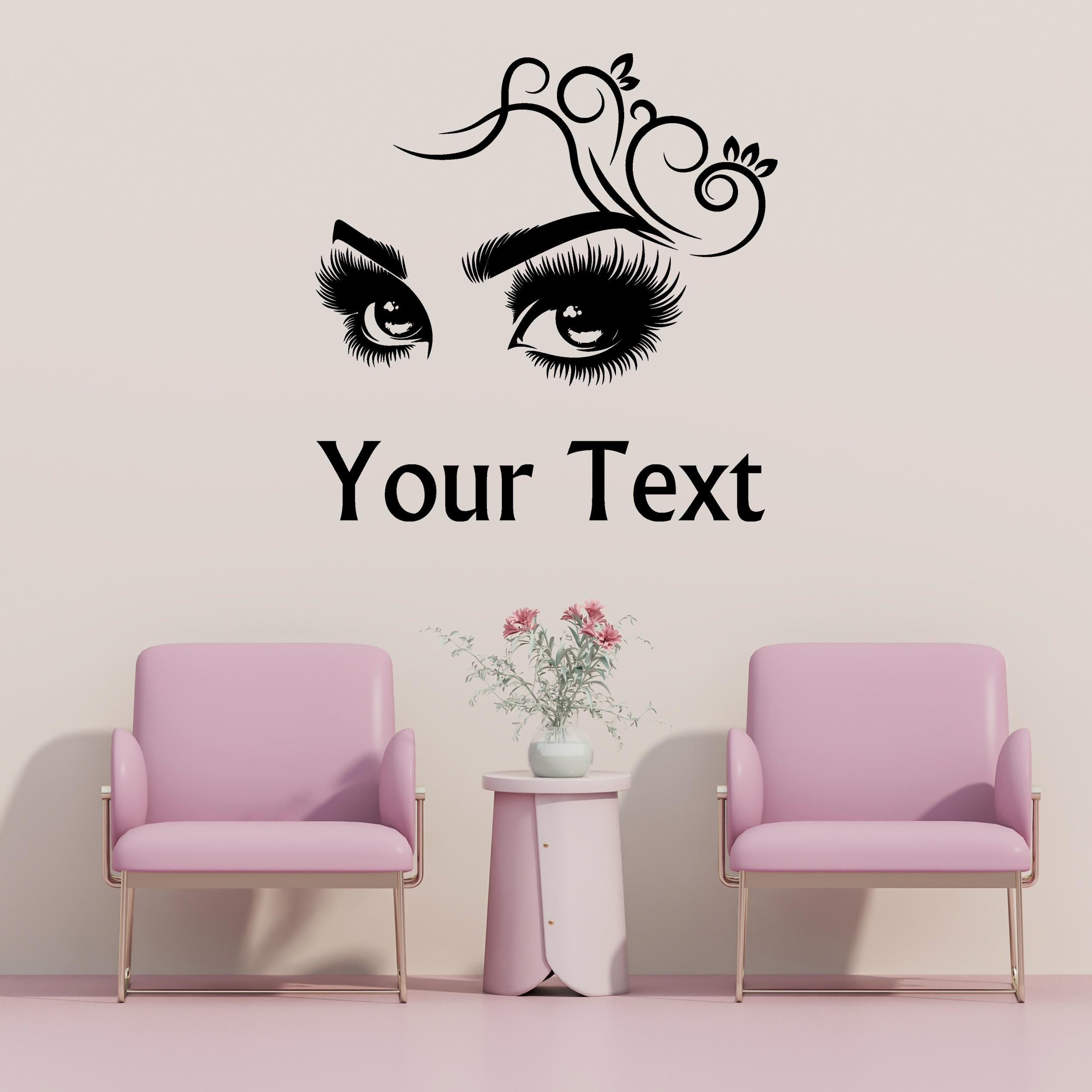 Eyelash Decal Wall - Makeup Room Decal - Salon Wall Stickers - Wall ...