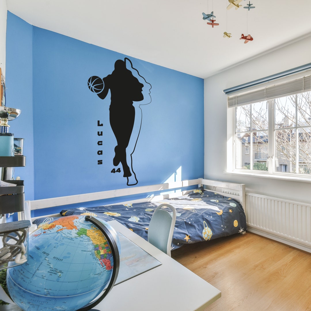 Basketball Stickers With Two Silhouettes of Basketball Players and ...