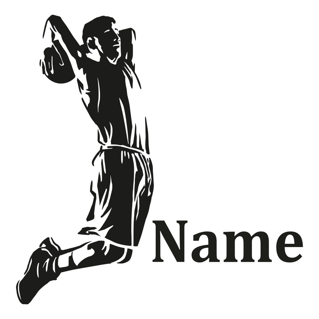 Basketball Player in the Air Personalized Wall Decals Player of ...