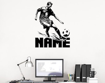 Soccer Player Wall Decals Custom Name Wall Decal Soccer Soccer Wall ...