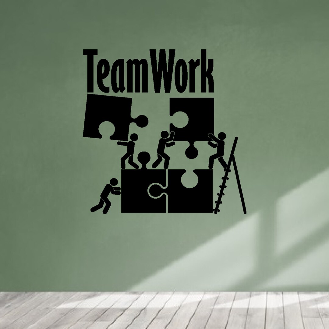 Teamwork Vinyl Wall Decal Motivation Decor for Office Worker Puzzle ...
