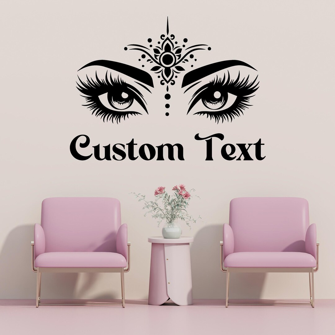 Eyebrow Wall Decal - Wall Decals for Makeup - Bedroom Wall Decal - Eye ...