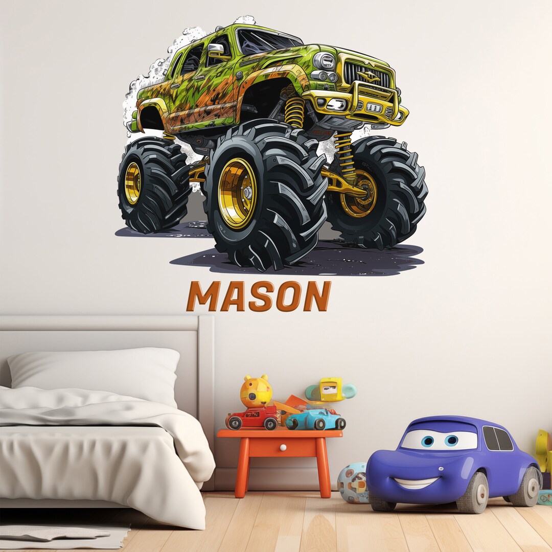 Monster Truck Wall Stickers Large Monster Truck Wall Decals Colored ...