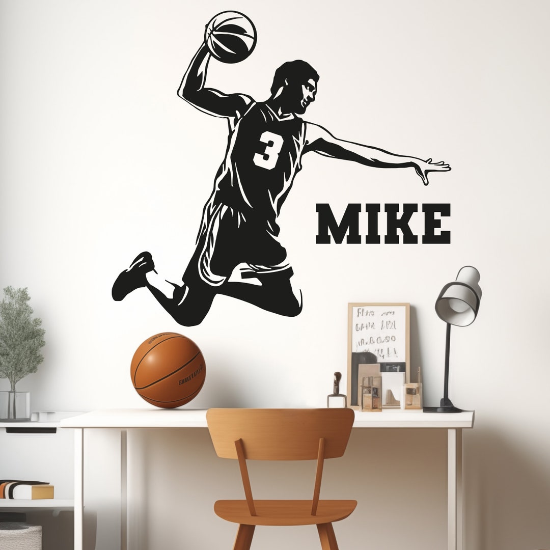 Custom Name Basketball Decals Personalized Sports Wall Art Boys Room ...