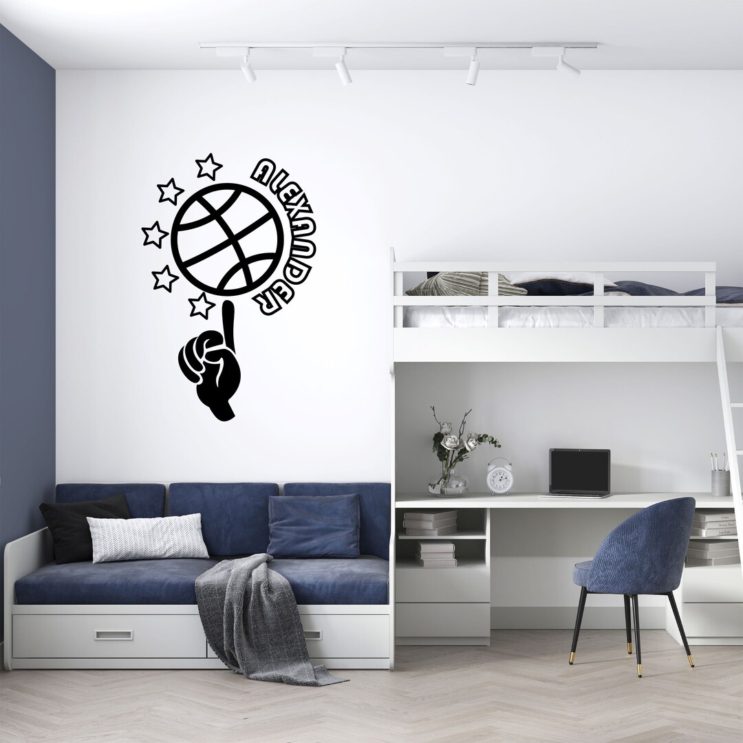 Amazing Personalized Vinyl Decal With Ball Spinning on Finger and Stars ...