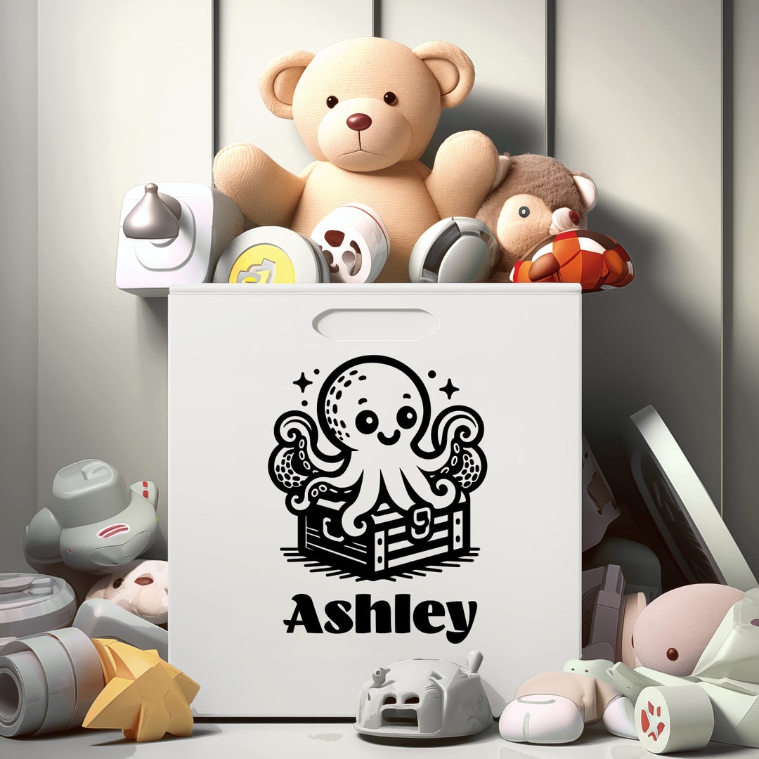 Toy Box Decals Octopus Animal Toy Box Decals for Nursery Personalized ...