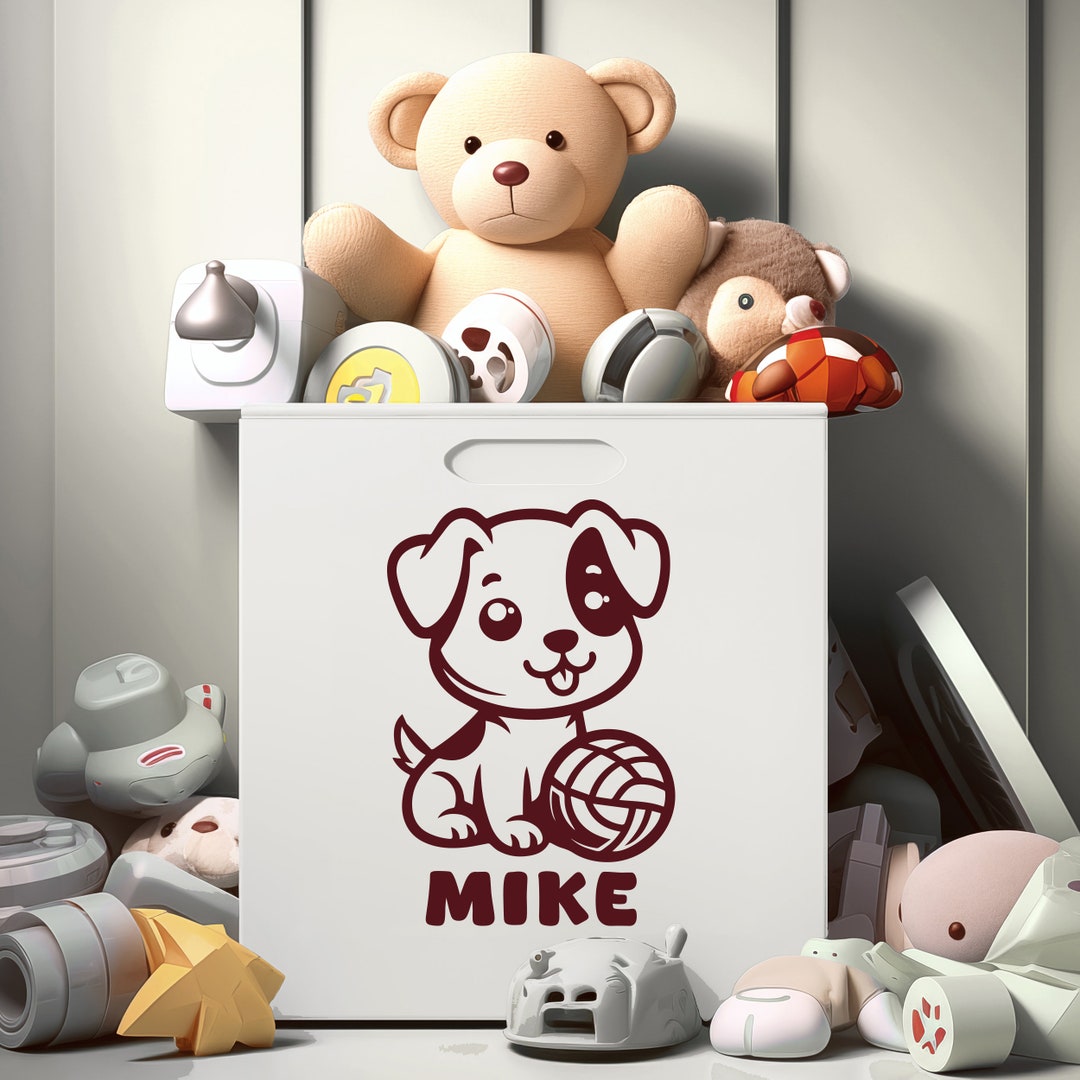Dog Toy Boxes Stickers Puppy Toy Boxes Decals With Personalized Name ...