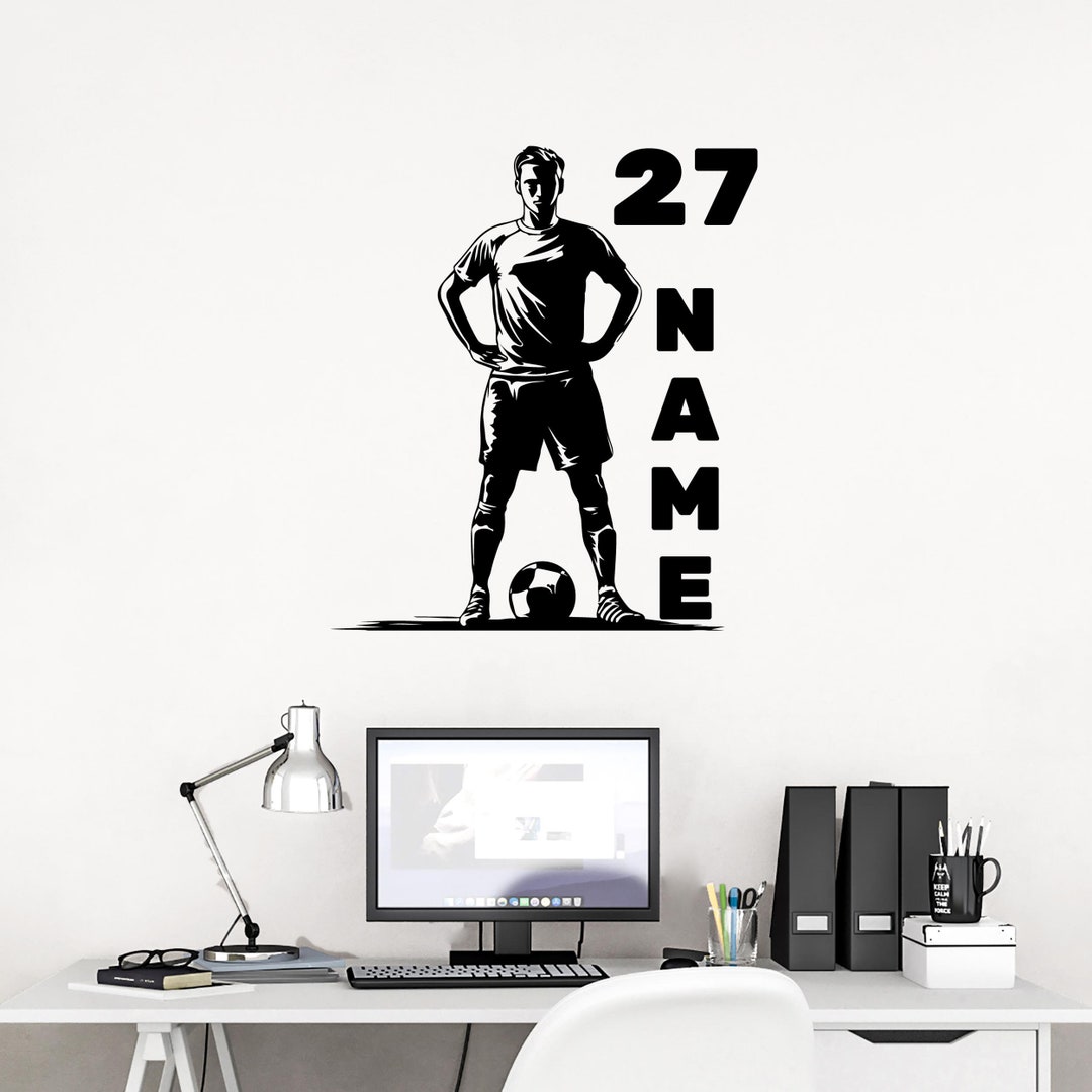 Wall Decals Soccer - Custom Soccer Player Wall Decal - Soccer Wall ...