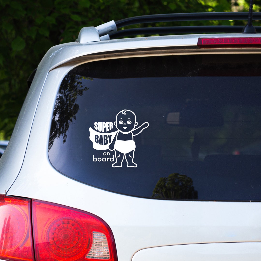 Car Stickers Baby Sign Unique, Funny, Super Baby on Board Sticker ...