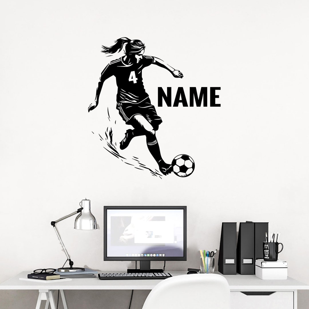 Custom Soccer Name Wall Decal - Custom Name Wall Decal Soccer - Wall ...