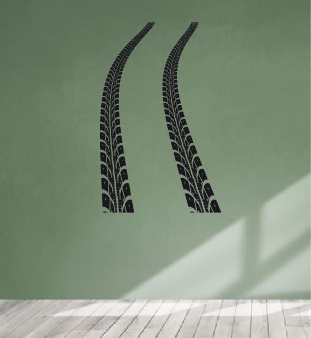 Tire Tracks Vinyl Wall Decal Dirt Road With Traces Stickers Art Design ...