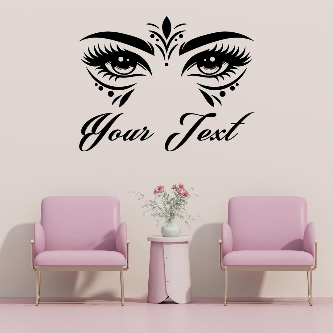 Eyelash Window Decal - Eyebrow Wall Sticker - Beauty Wall Stickers ...