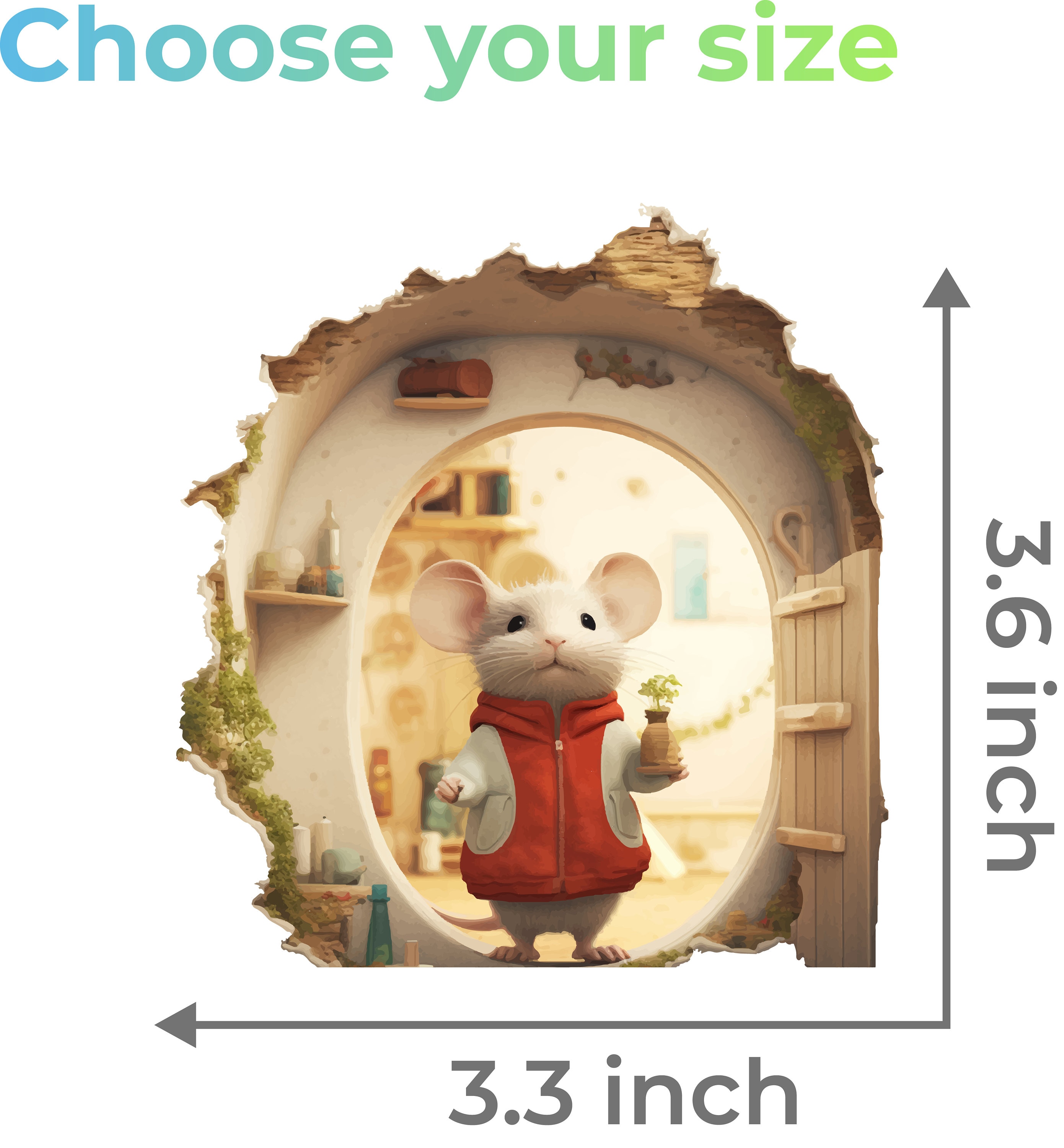 Mouse Hole Wall Decal Mouse Hole 3D Wall Stickers Adorable Mouse House ...