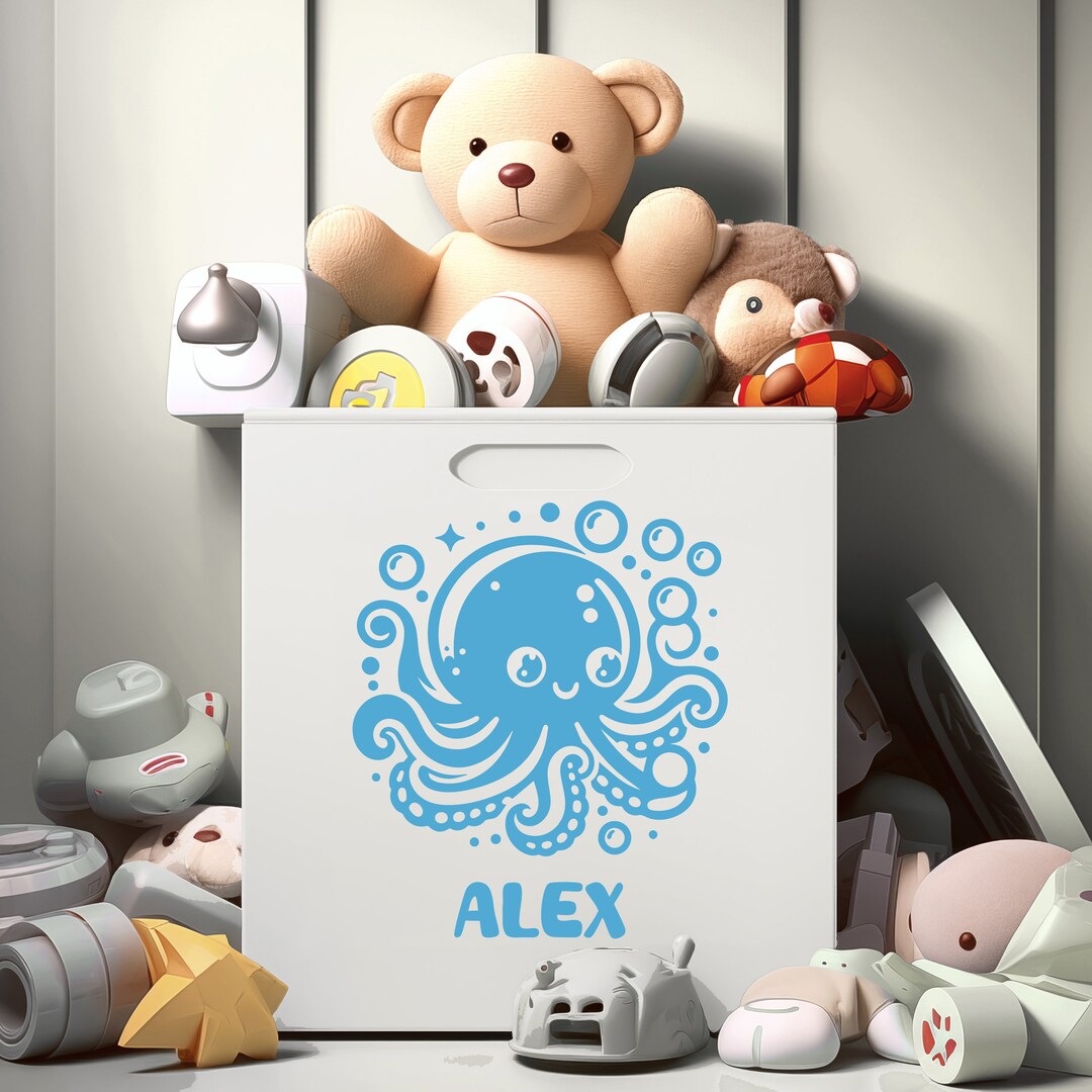Toy Boxes Decals Octopus Personalized Name Toy Boxes Decal Octopus Toy ...