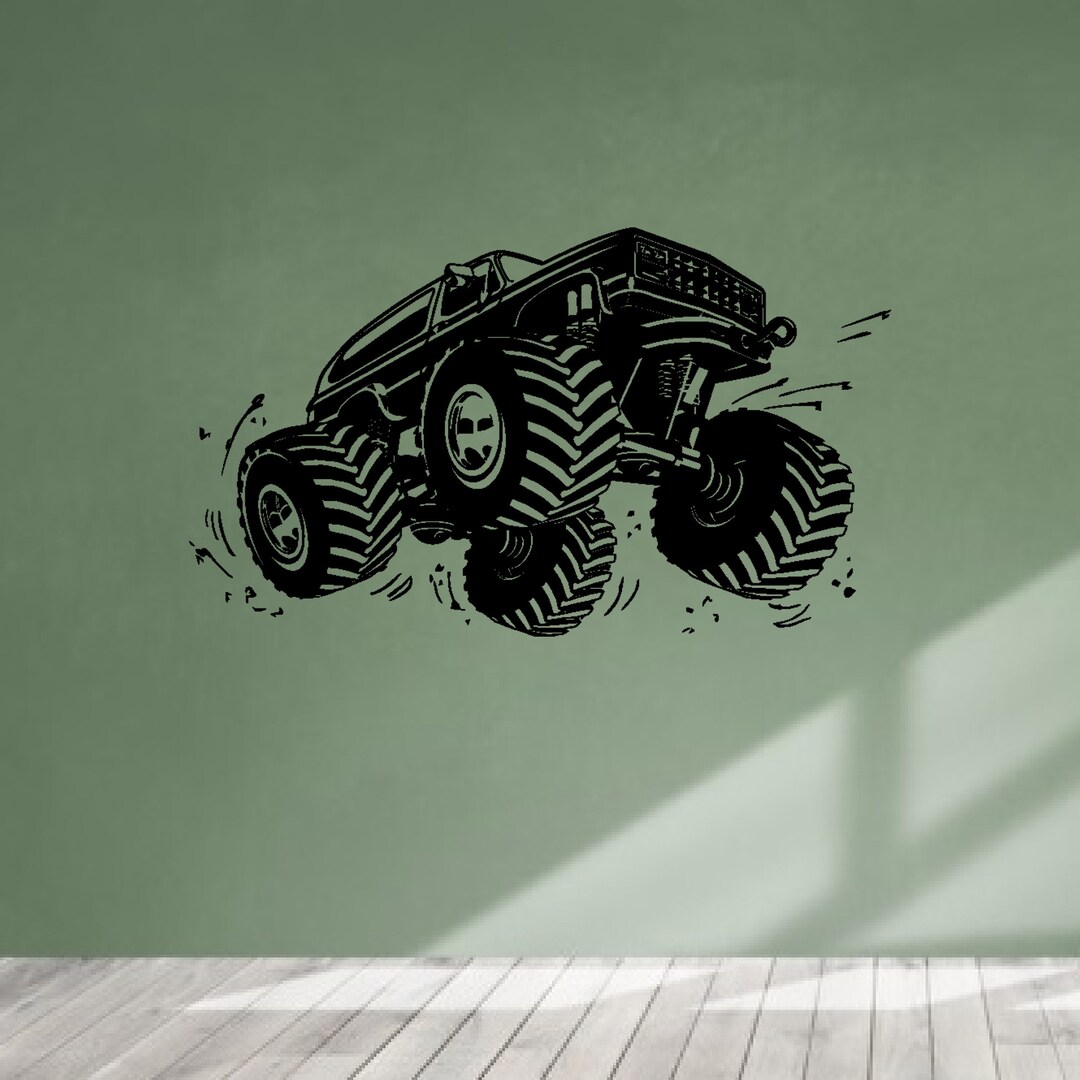 Off Road Monster Truck Decal Car Vehicle Wall Decal Art Bedroom Living ...