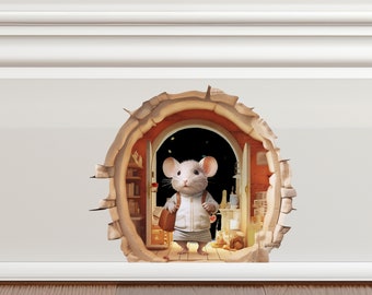 Mouse Stickers for Walls Mouse Decals Mouse Hole 3d Mouse Wall Decal ...