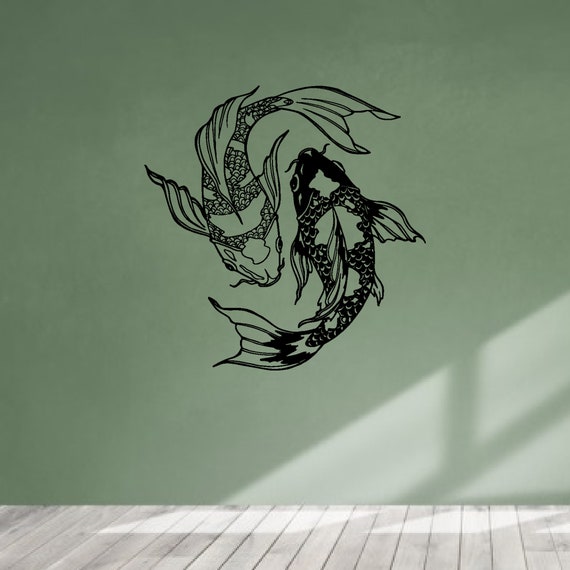 Sticker Vinyl Koi Karp Japanese Fish Asian Style Yin Yang - Etsy