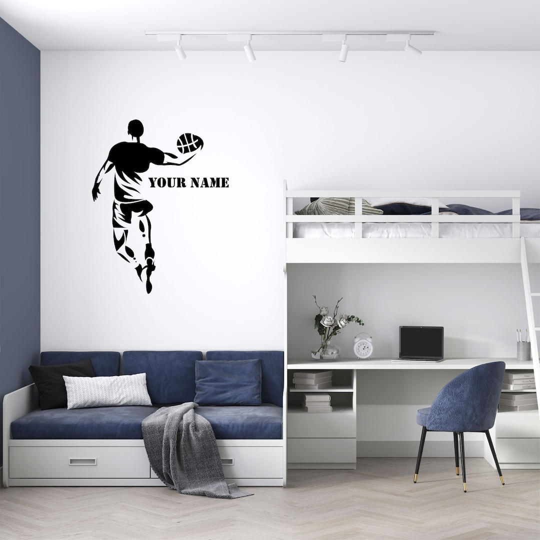 Basketball Player Sticker With Option to Choose Name Personalized Wall ...
