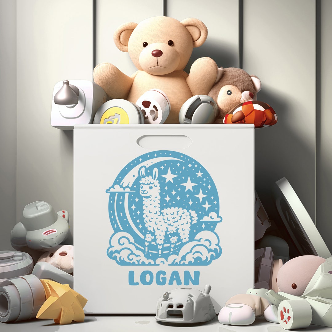 Alpeka Toy Boxes Decals Animal Toy Boxes Decals Personalized Name Toy ...