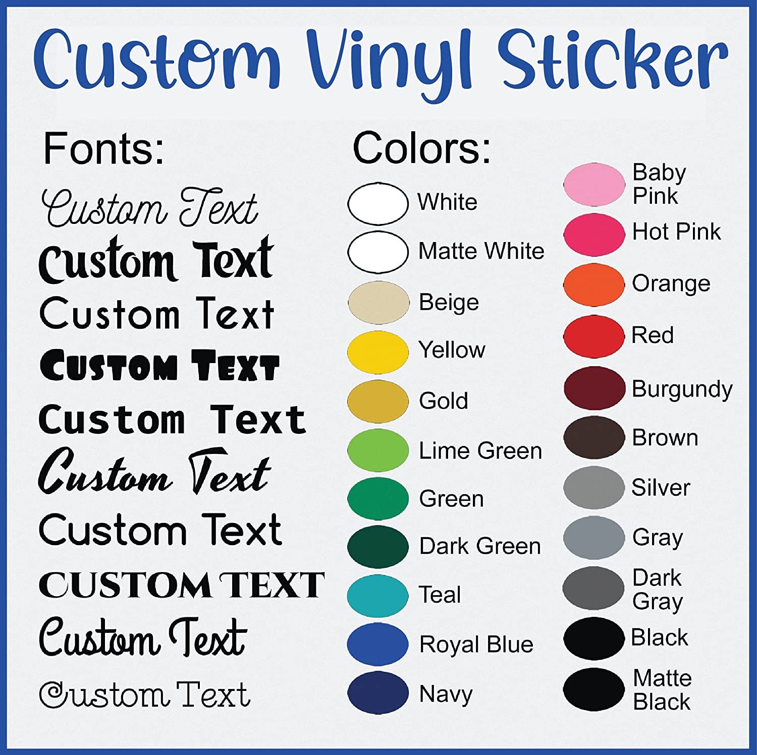 Personalized Custom Your Own Name Custom Vinyl Decal Vinyl Lettering ...